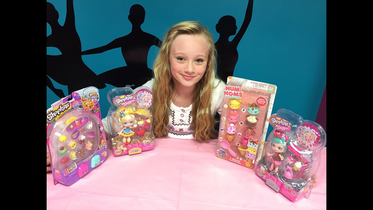 Unboxing & opening new shoppies dolls, shopkins & nom nums. With ...