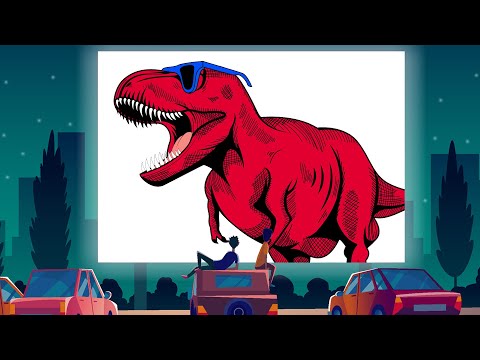 Big Red Dinosaur Fighting In Jurassic World | Dinosaur Movie | Dinosaur Cartoon For Kids