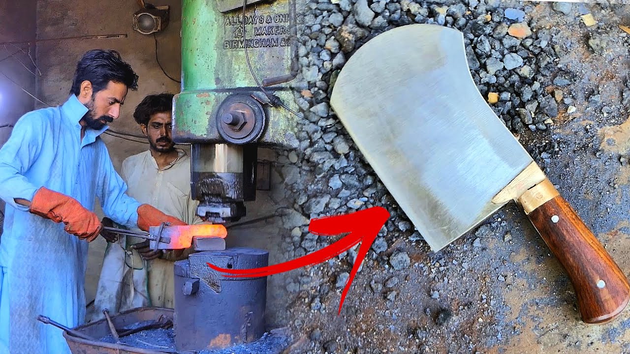 Turning a Leaf Spring into meat cleaver | Most Interesting Meat Cleaver ...