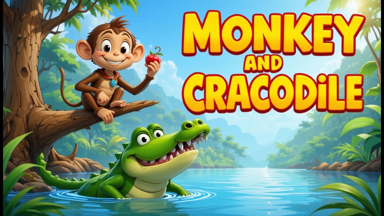 The Monkey and The Crocodile | Moral Story for Kids | Panchatantra ...