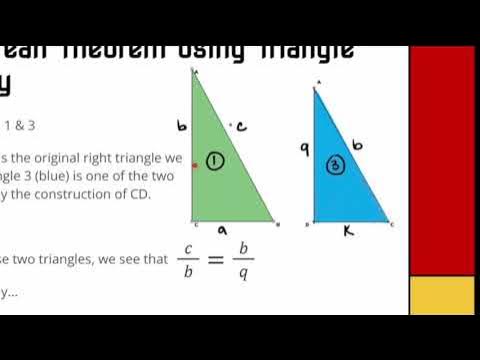 Proof of Pythagorean Theorem using Similarity - Geometry - YouTube