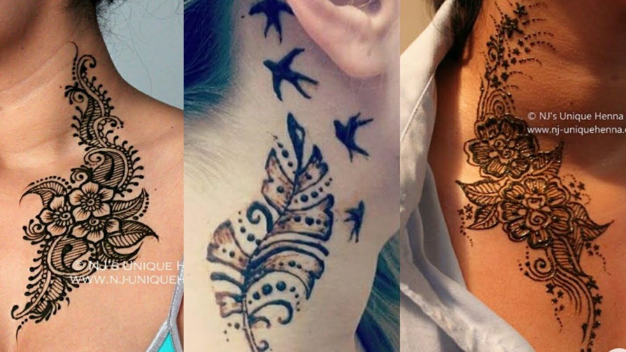 Neck Mehndi Designs | Neck Henna Designs | Arabic Mehndi Designs - YouTube
