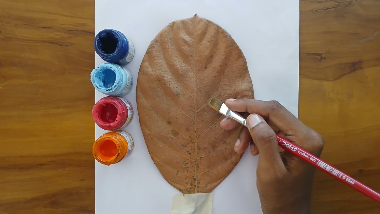 Easy Landscape painting on leaf 🍃/ easy acrylic painting/ easy Painting ...