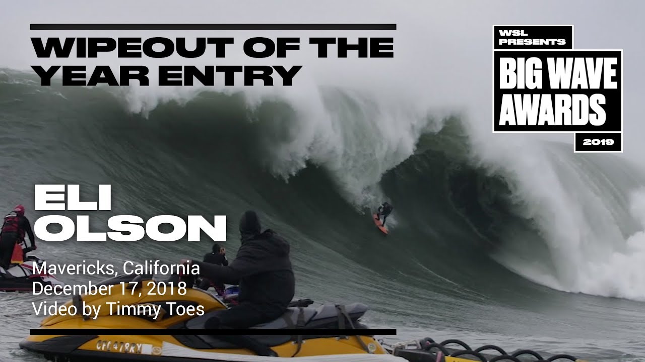 Eli Olson at Mavericks - 2019 Wipeout of the Year Entry - WSL Big Wave ...