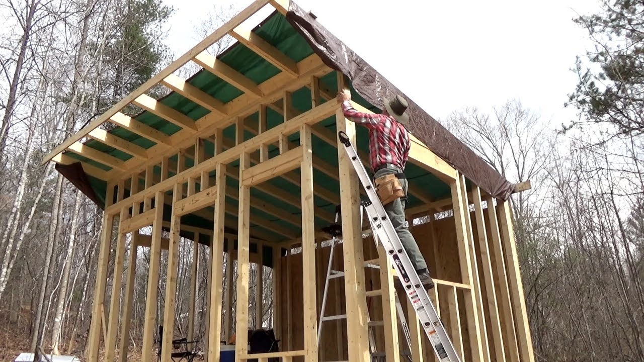 Man Building Cozy Cabin in the Woods... - YouTube