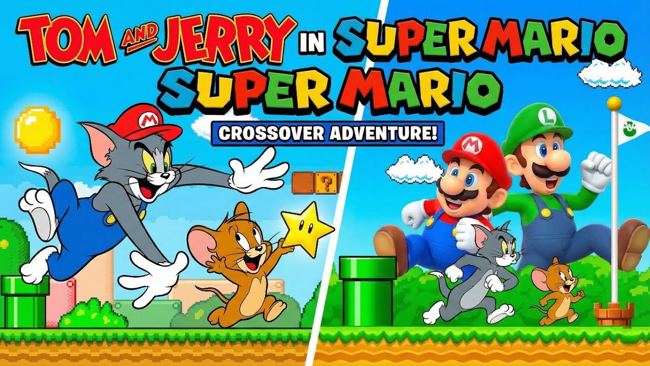Tom and jerry in super mario | jerry run - YouTube