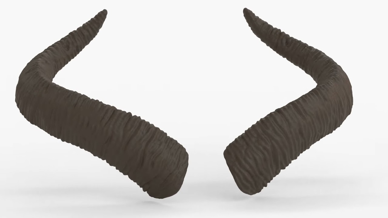 3D Model Extra Large Swooping Horns | Marie | Turnaround - YouTube