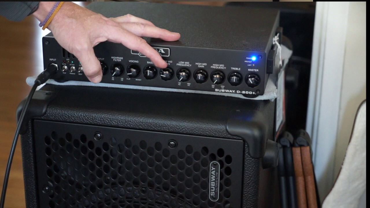 Mesa Subway D800+ bass head and 1-12 cabinet - YouTube