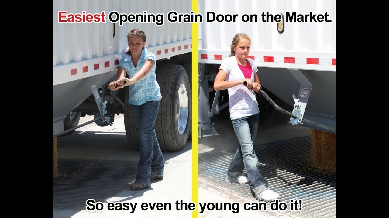 Grain Hopper Trailers - Easy Open Grain Door Demonstration - YouTube