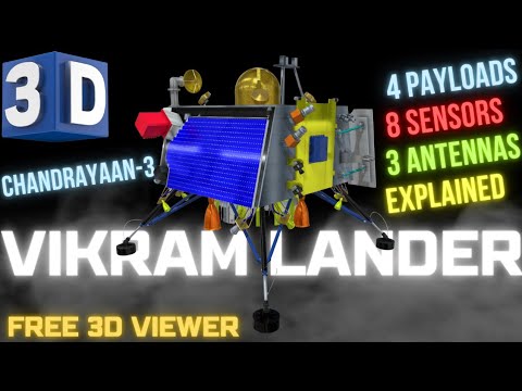 Vikram Lander, Chandrayaan-3 Lander, Indian Moon Lander, 3D Animation ...