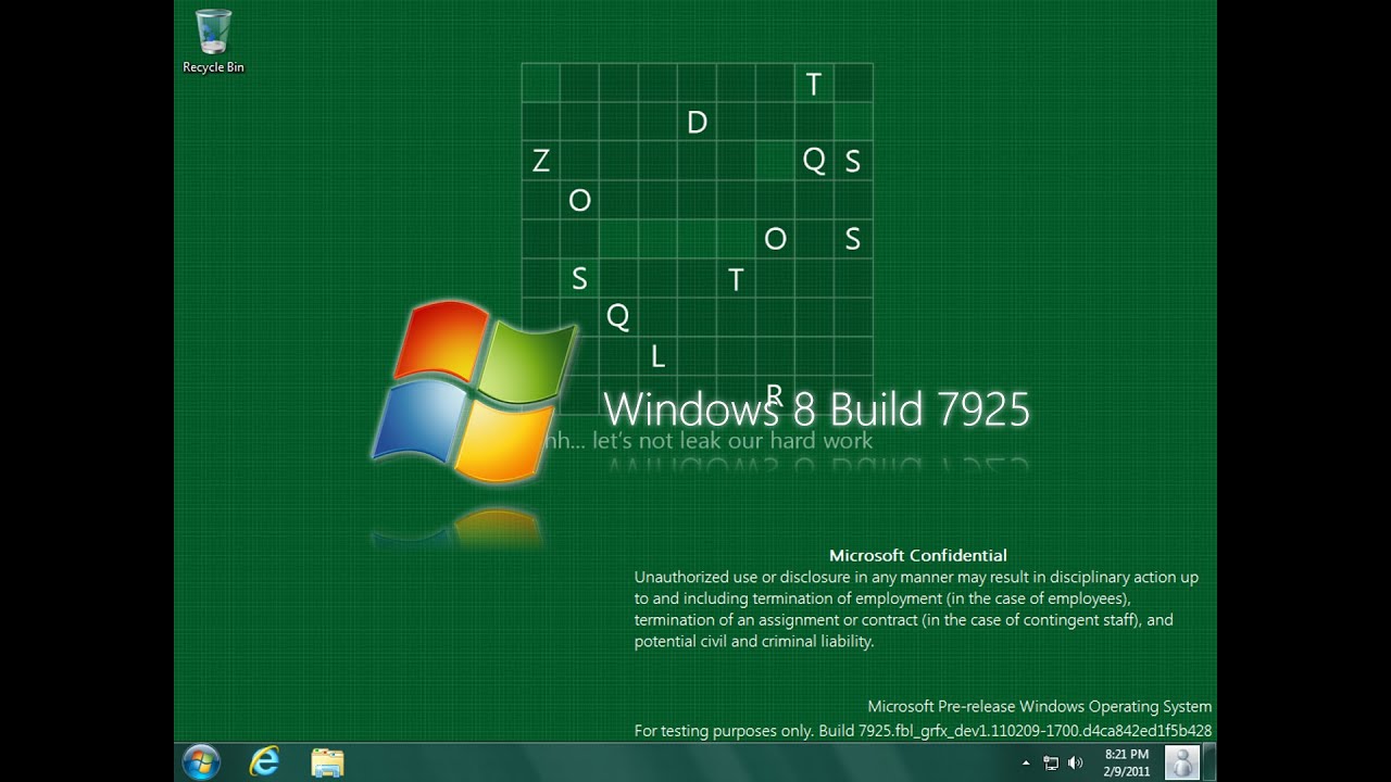 Taking a look at Windows 8 Build 7925 - YouTube