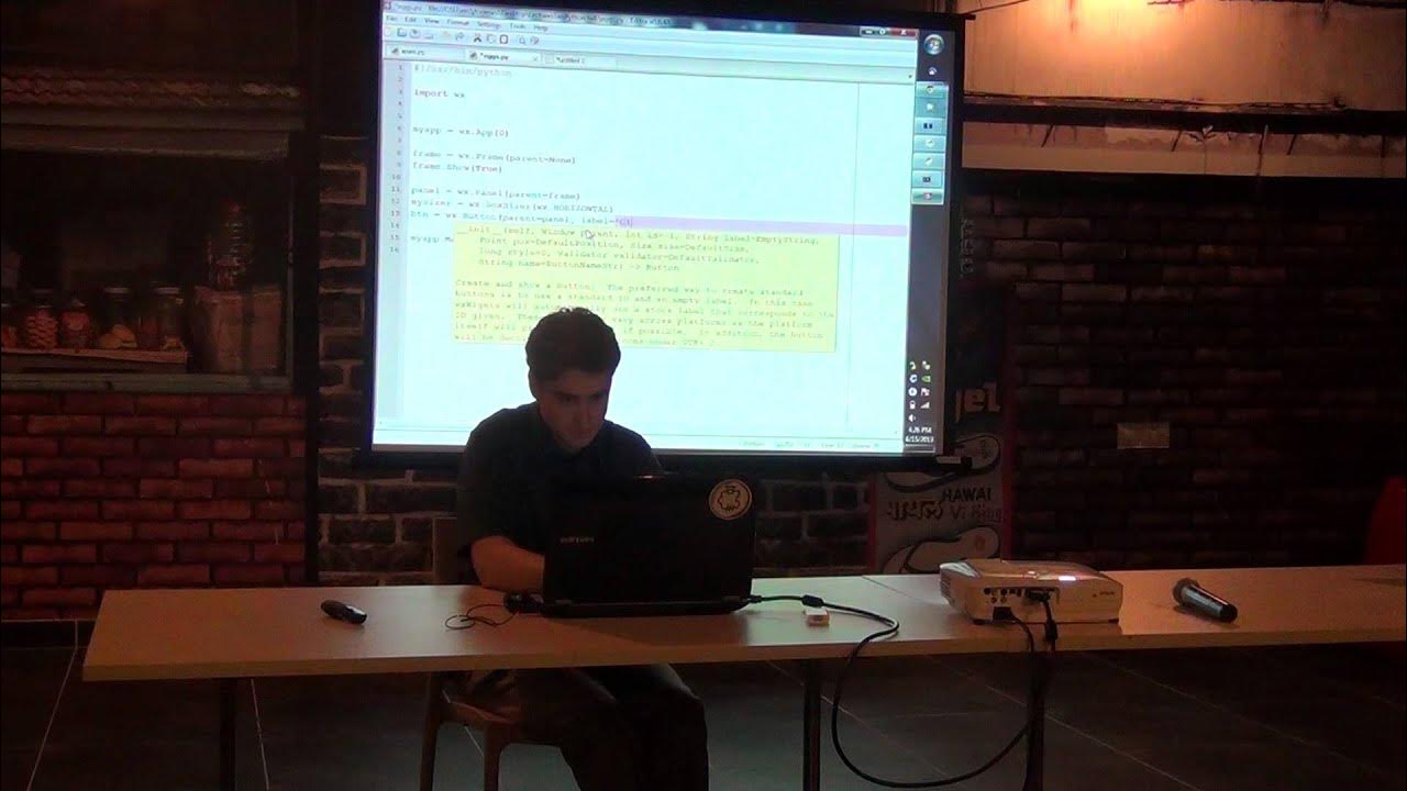 Introduction to GUI programming with wxPython by Jonathan Toomim - June bangpypers meetup - YouTube