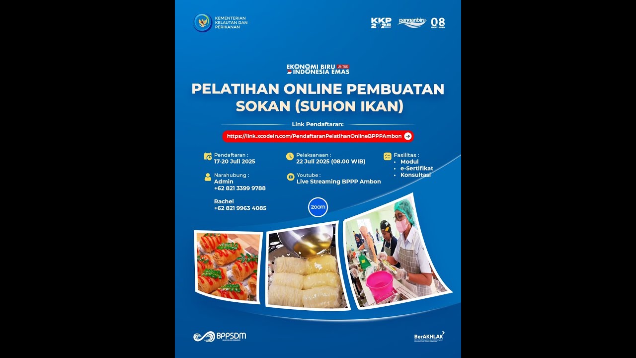 Pelatihan Online Pembuatan SOKUN (Sohun Ikan) BPPP Ambon - YouTube