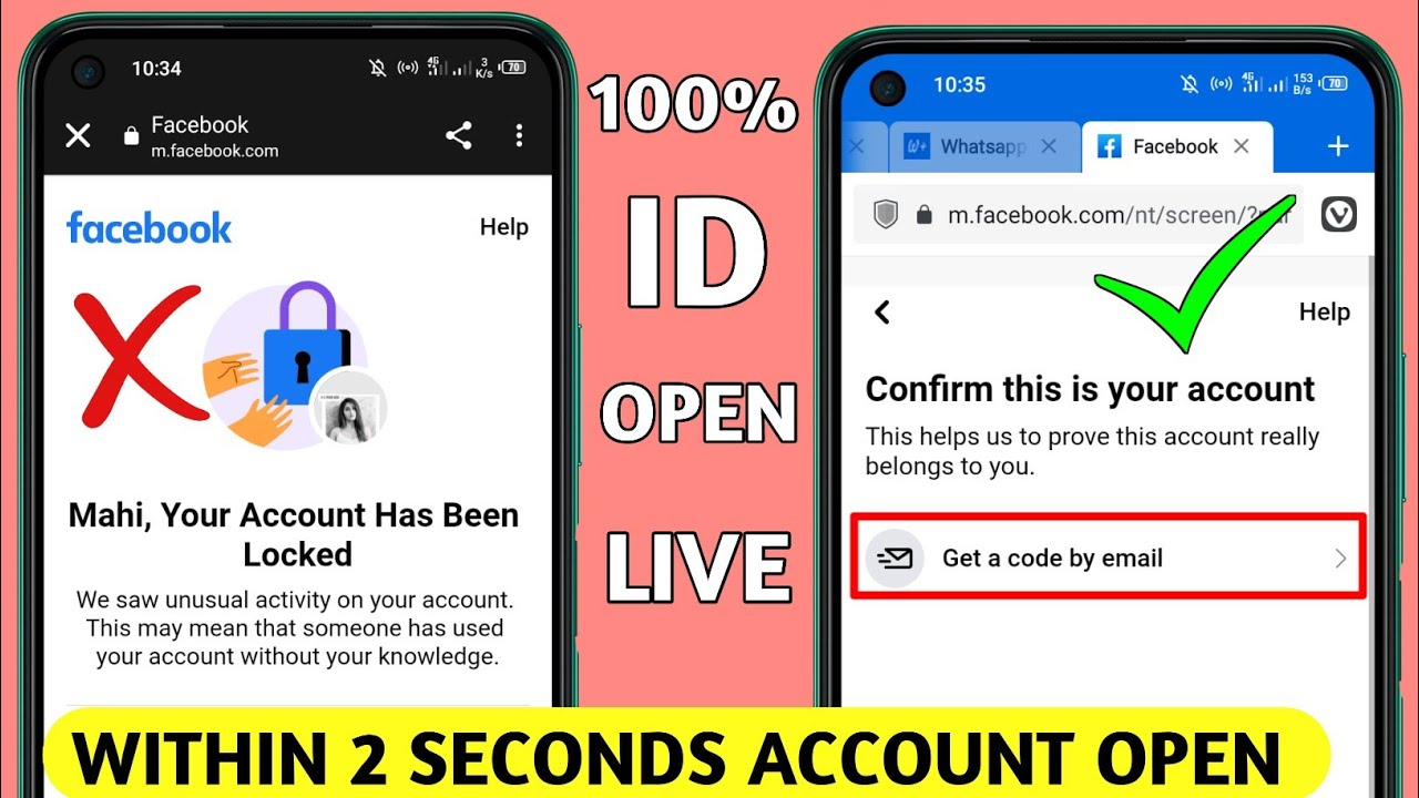 Locked account unlocked || Get a code by Email | How to Unlock facebook ...