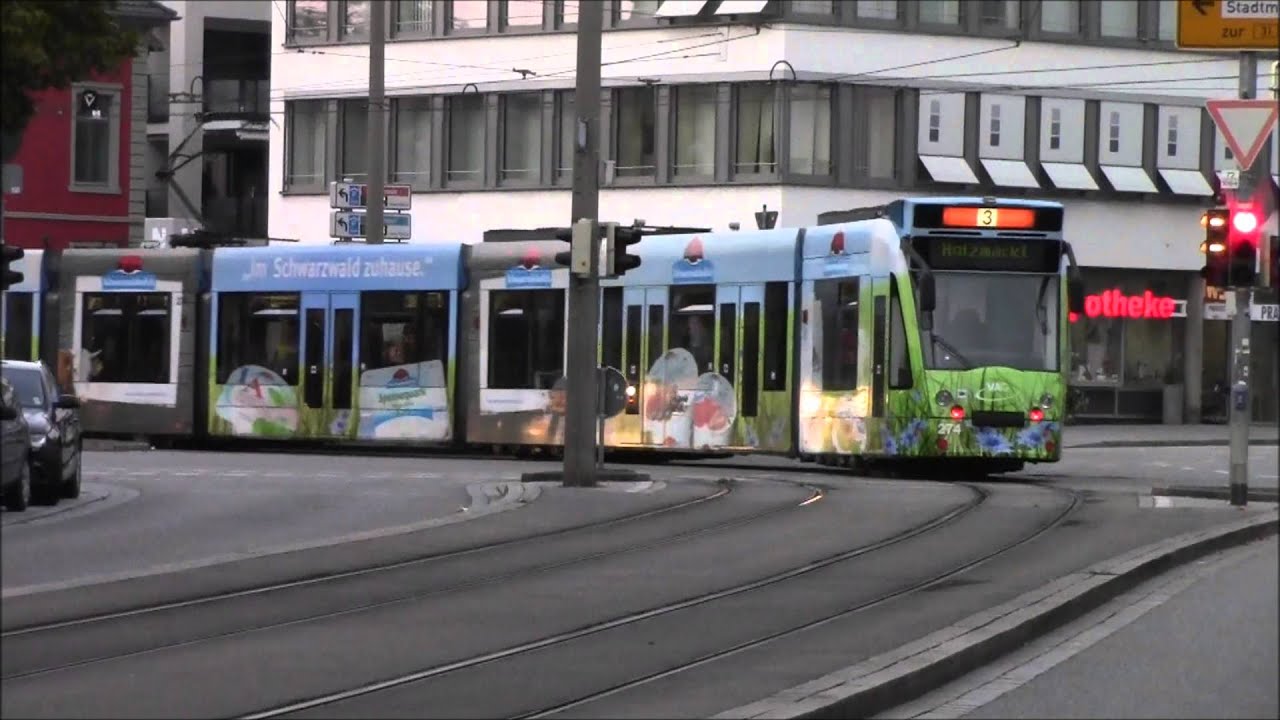Trams in Freiburg im Breisgau. - YouTube