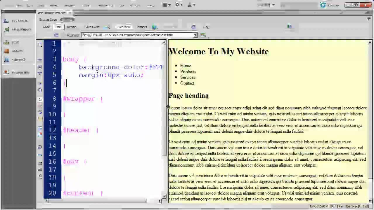 CSS Based Layouts - One Column Layouts - Part 2 - CSS - YouTube