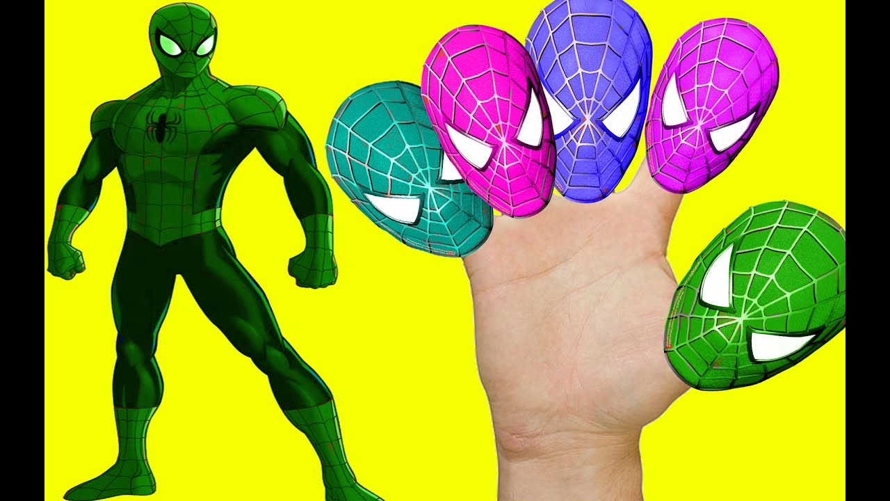Spider man finger family nursery rhymes for kids - YouTube
