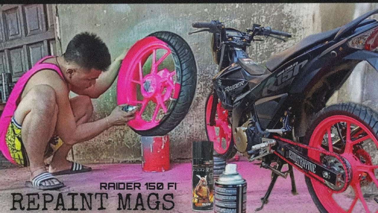 REPAINT MAGS flourescent pink R150FI [samurai paint] - YouTube
