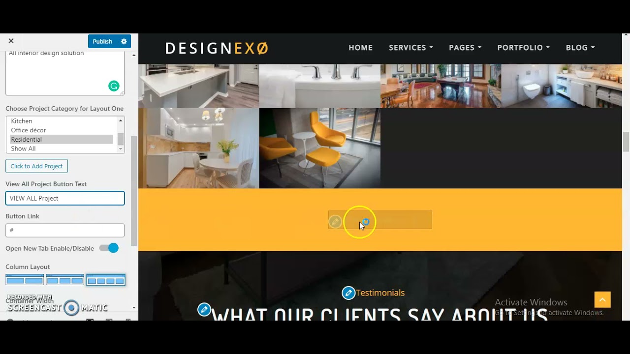 Designexo Pro - How to Configure Homepage Projects - YouTube