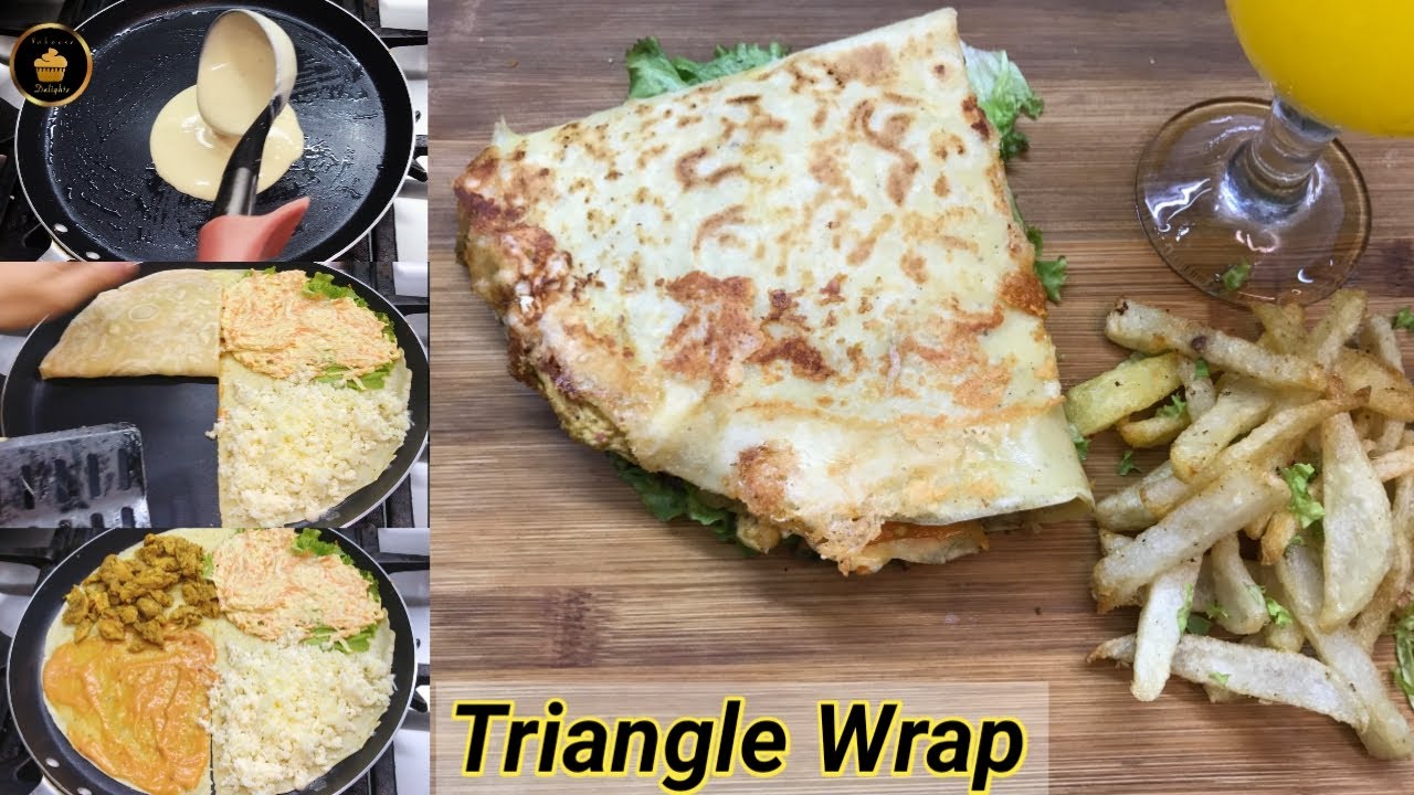 Triangle Wrap Recipe | Triangle Wrap With Liquid Dough | Chicken Wrap ...