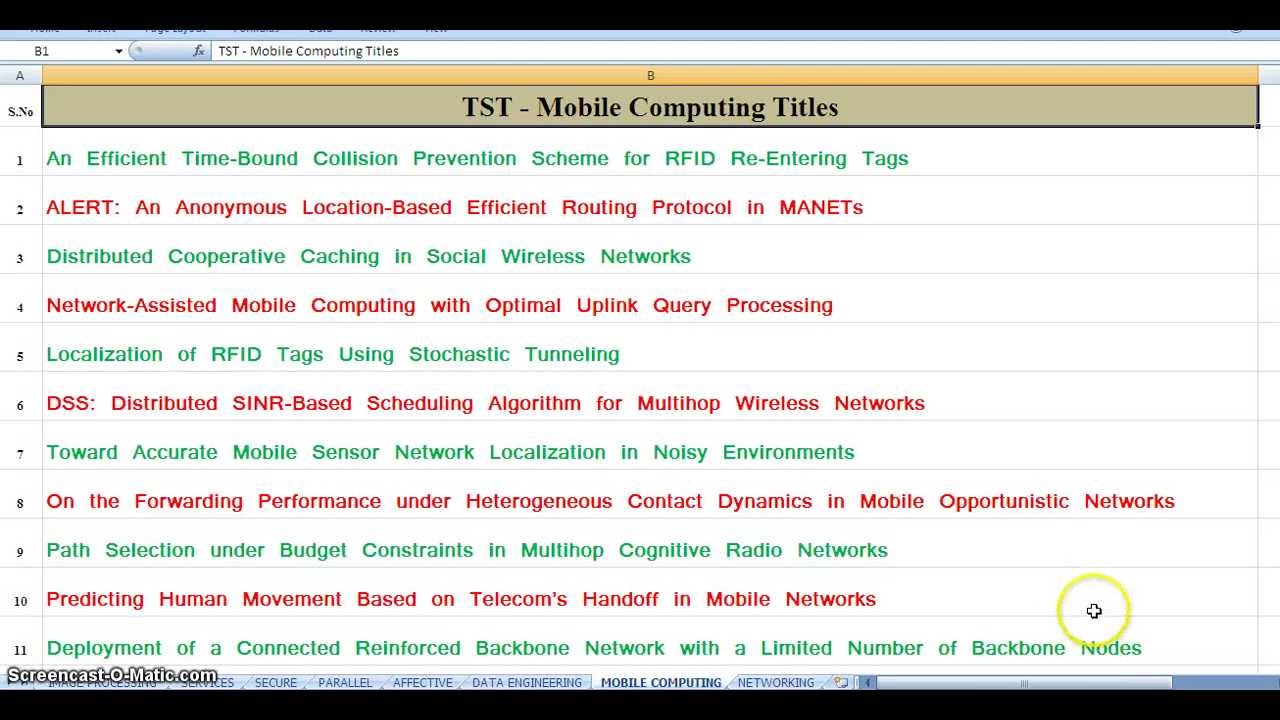 Mobile Computing Titles for IEEE 2013 - YouTube