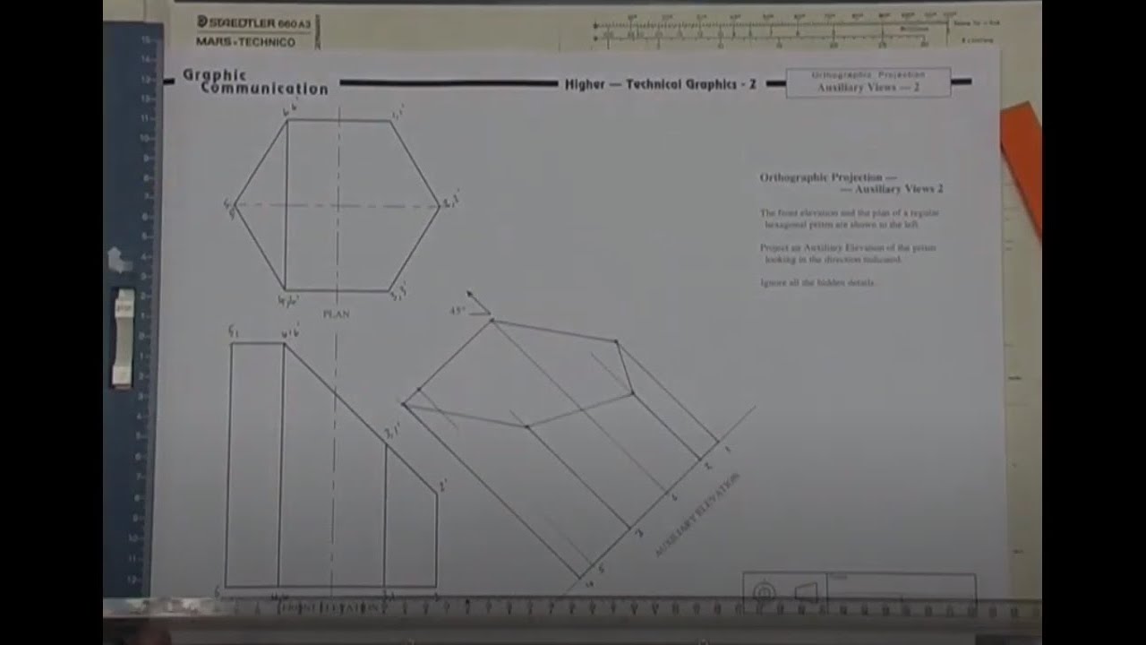 How to draw Auxiliary views - 2 (Higher Graphics) - YouTube