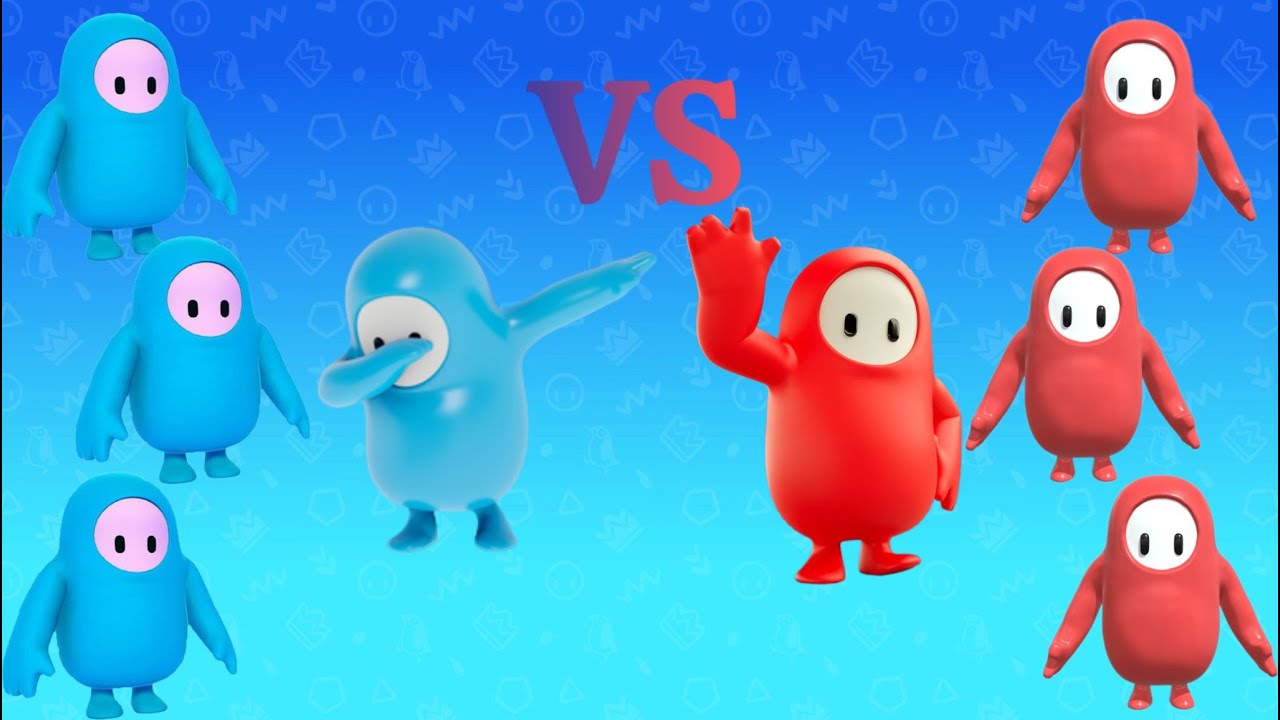 fall guys red vs blue customs! - YouTube
