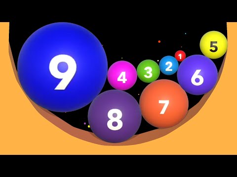 BULLET BALLS - 2048 Sand Balls (123456789 - 1 to 10) Endless Merge Number & Dig Puzzle Game