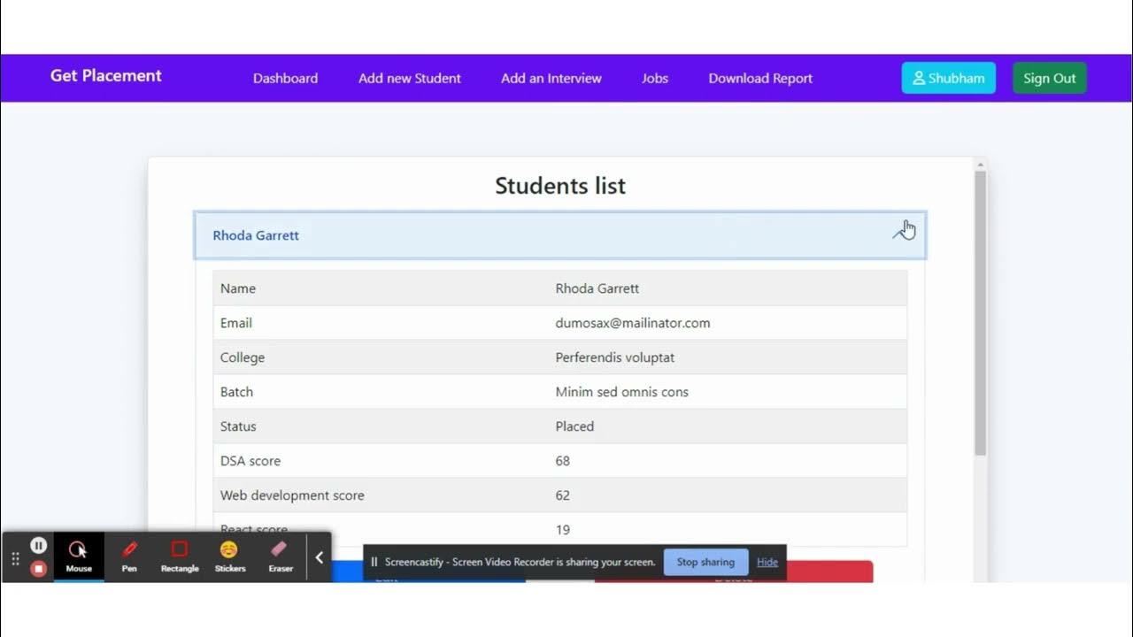 Placement Cell || NodeJS, ExpressJS, MongoDB, EJS - YouTube