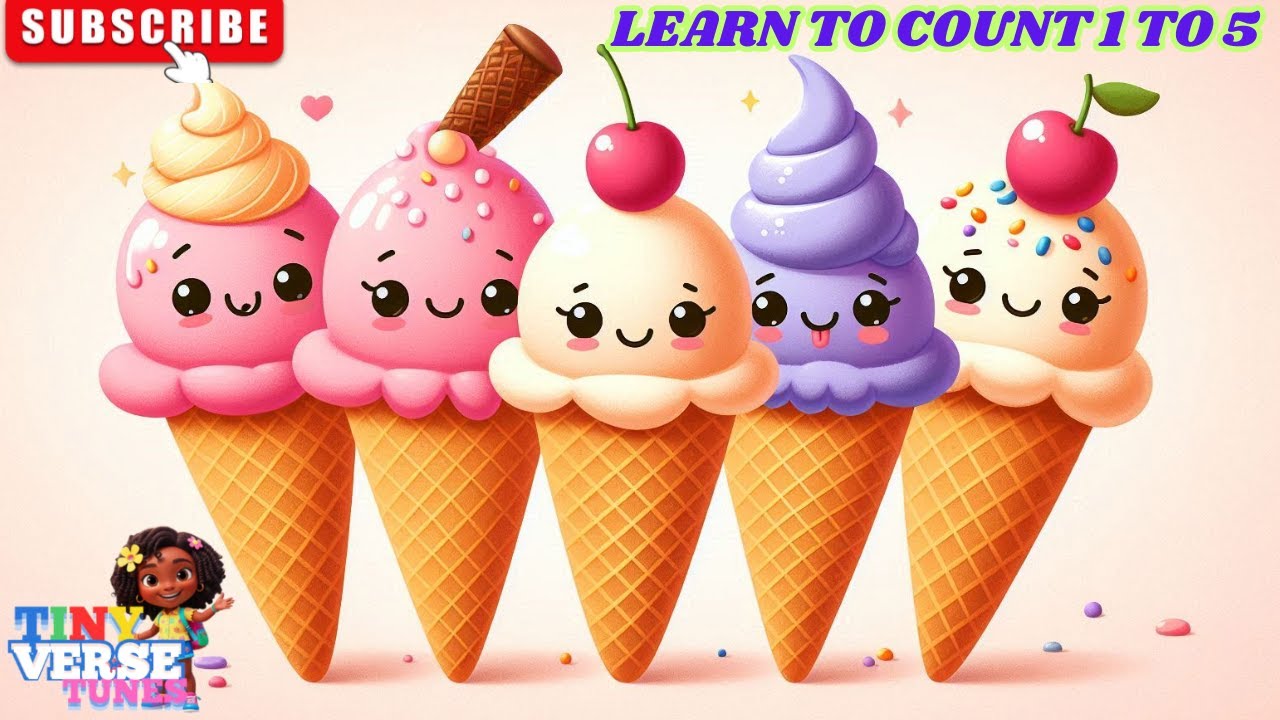 Learn to Count 1 to 5 with Ice Cream Cones | Fun Counting Song for Kids ...