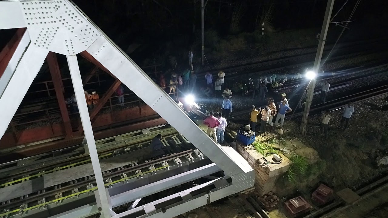 Re-girdering of Railway Bridge no. 283 ,150 feet OWG steel girder -8 ...