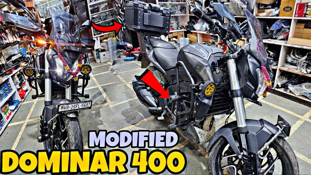 DOMINAR 400 Full Touring Ready Modification | Crash Guard | Top Box ...