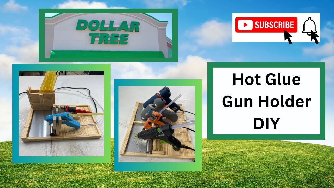 How to Make a Dollar Tree Hot Glue Gun Caddy, Glue Gun and Glue Stick ...