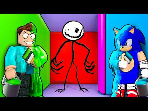 ESCAPE THE MONSTER IN ROBLOX COLOR OR DIE !!
