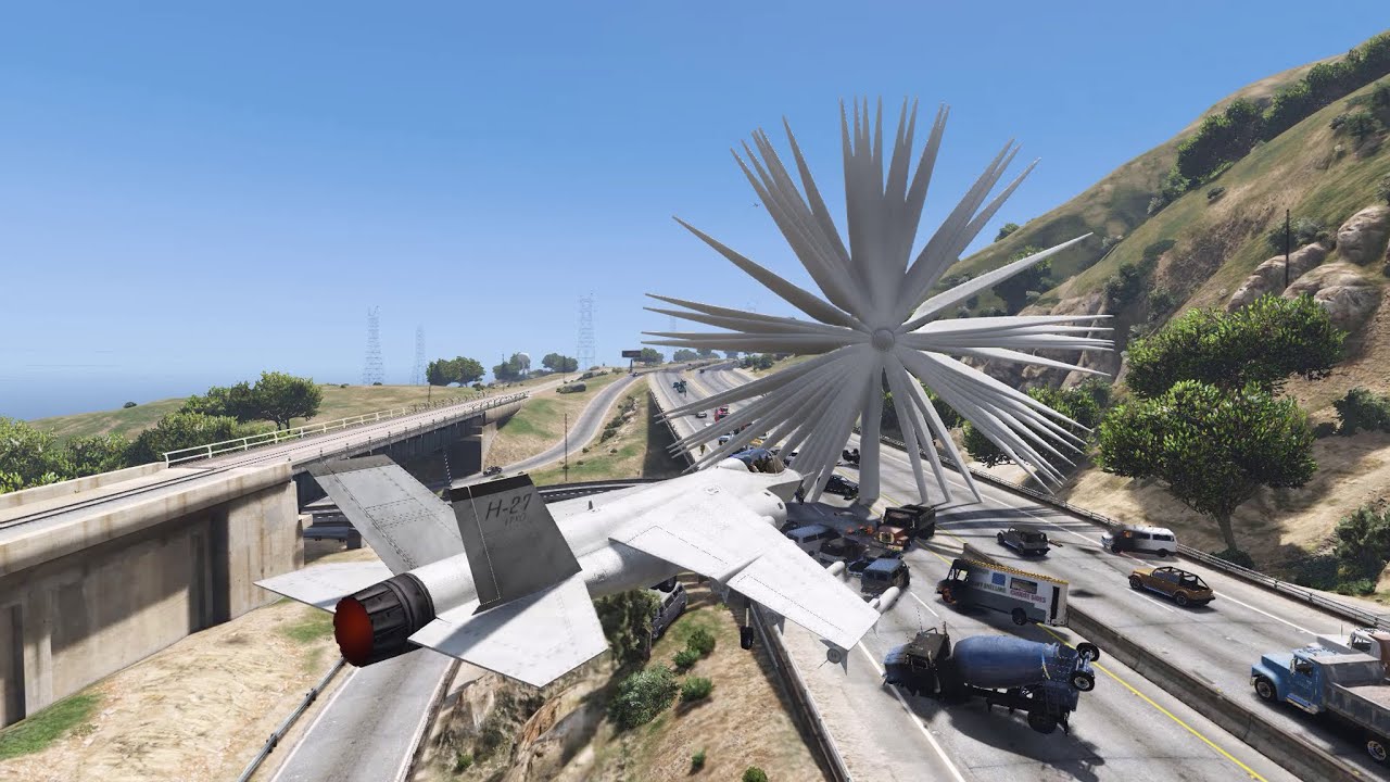 GTA 5 windmill on moterway | GTA 5 thug life - YouTube