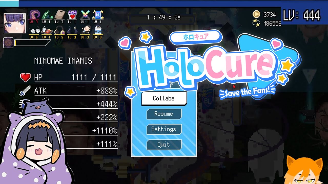 [HoloCure] How to survive more than 2 hour (Endless) with ina - YouTube