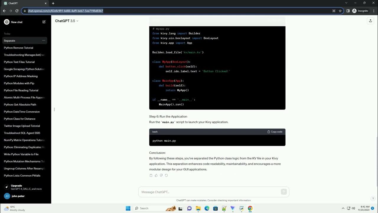 How to separate a python class that needs access the kv file - YouTube