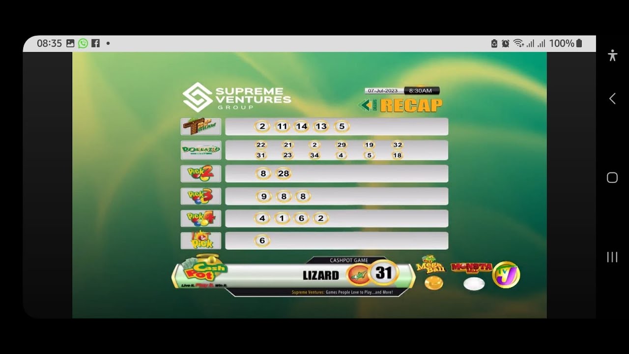 Supreme Ventures Cash Pot Result Today 10:30 AM draw for 07 July 2023 ...