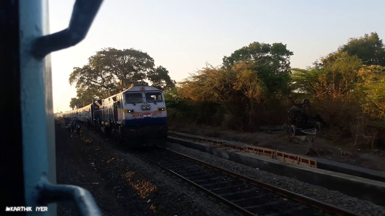 GY WDP-4D Powered Nagarsol-Narasapur Express At Limbgaon. - YouTube