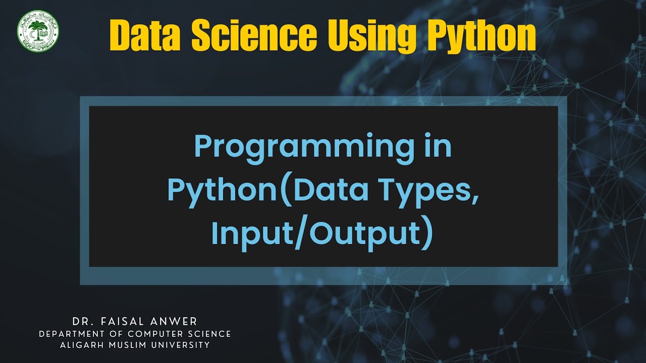 Programming In Pythondata Types Inputoutput Youtube 9398