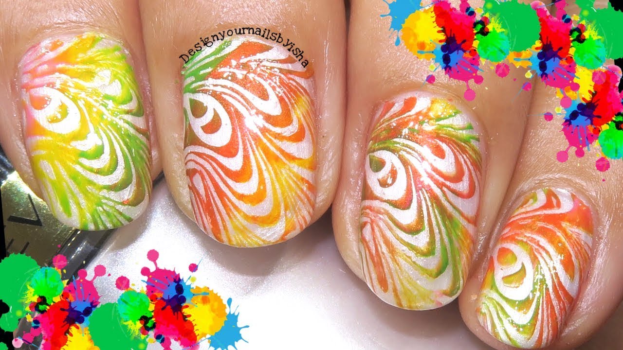 Holi Festival Nail Art | होली नेल आर्ट | DesignYourNailsByIsha - YouTube