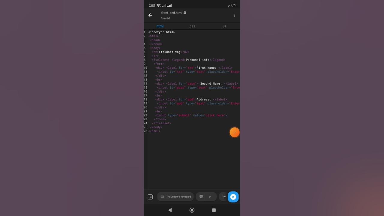 How To Create Fieldset Tag In Html Legend Tag In Html Html Programming Coding Code Youtube
