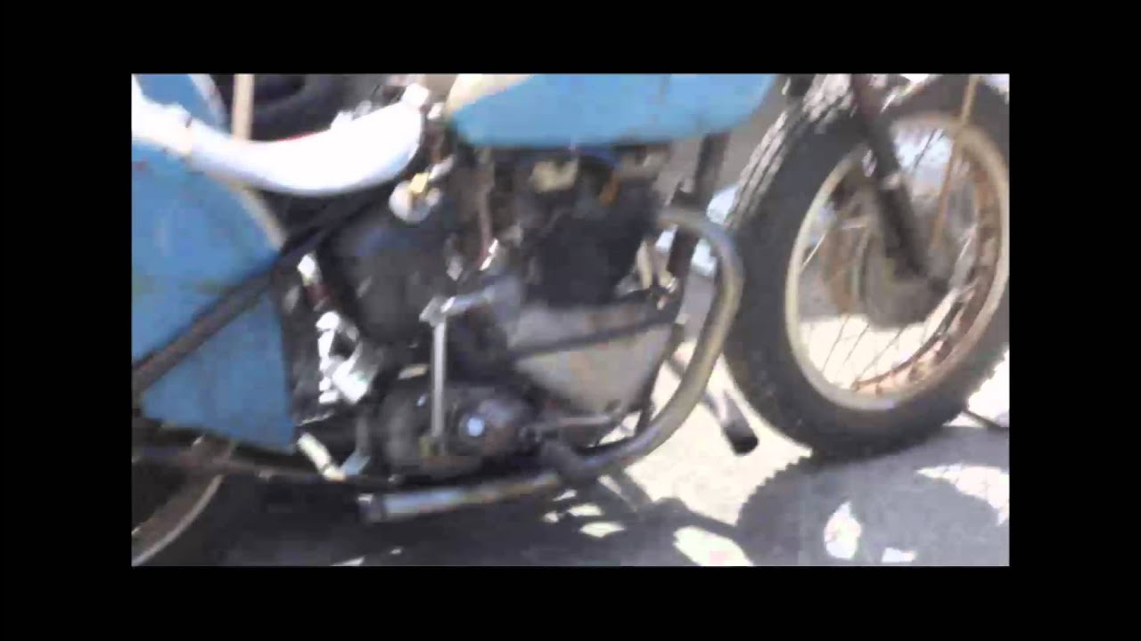 Triumph motor cycle, 2 engines, 1 in sidecar - YouTube