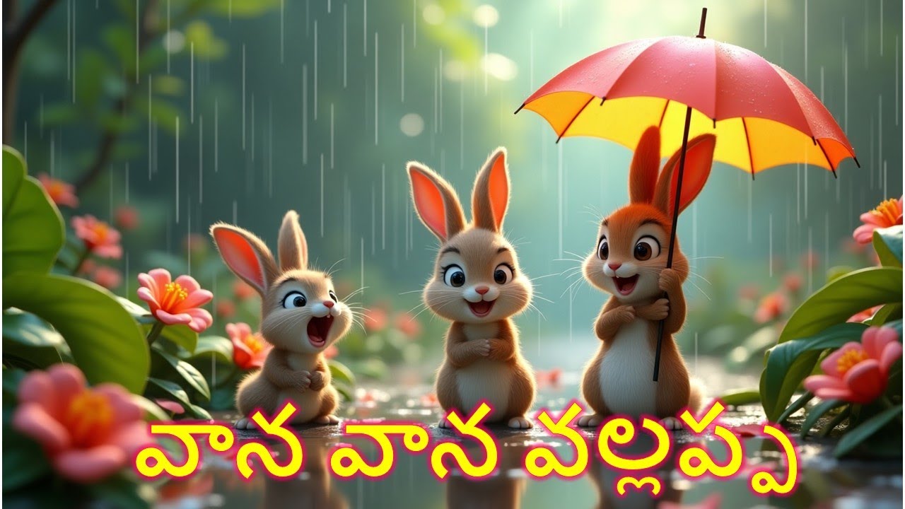 వాన వాన వల్లప్ప | burru pitta burru pitta #telugurhymes #nurseryrhymes ...