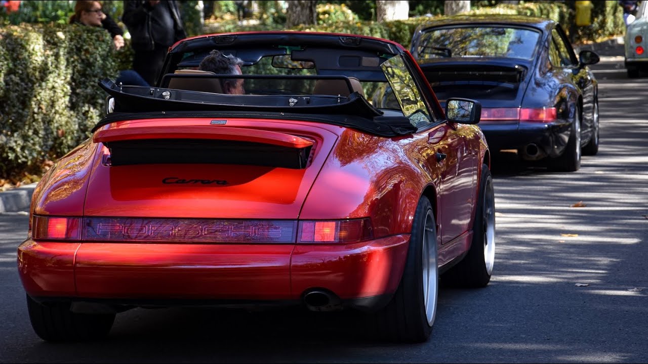 Classic Cars/Oldtimer arriving at Carmeet - Porsche 911, Aston Martin ...