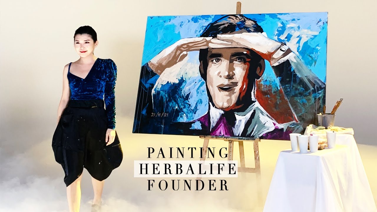 ACRYLIC PAINTING | Portrait of Mark Hughes, founder of Herbalife - YouTube