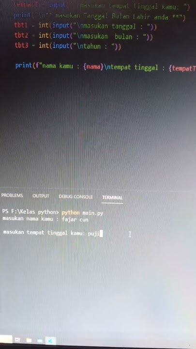 Program python input data pribadi - YouTube