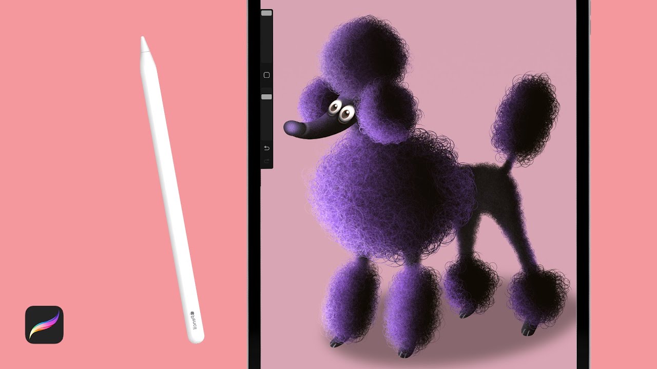 How to draw a Cute Poodle Dog in Procreate - YouTube