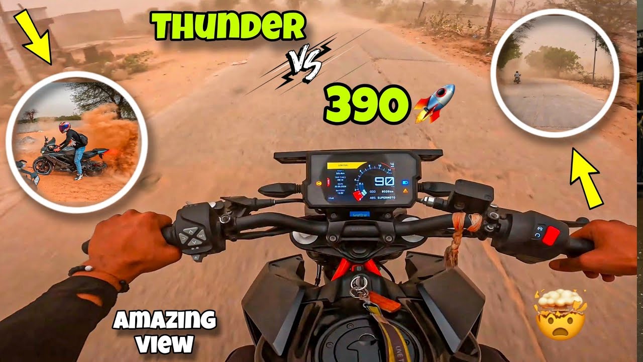 Riding In Thunderstorm 😨 | Full Throttle Rush With Duke 390🚀🔥 | - YouTube