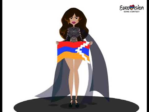 Iveta Mukuchyan Shows Artsakh Flag At Eurovision Song Contest - GIF ANIMATION Artsakh is Armenia